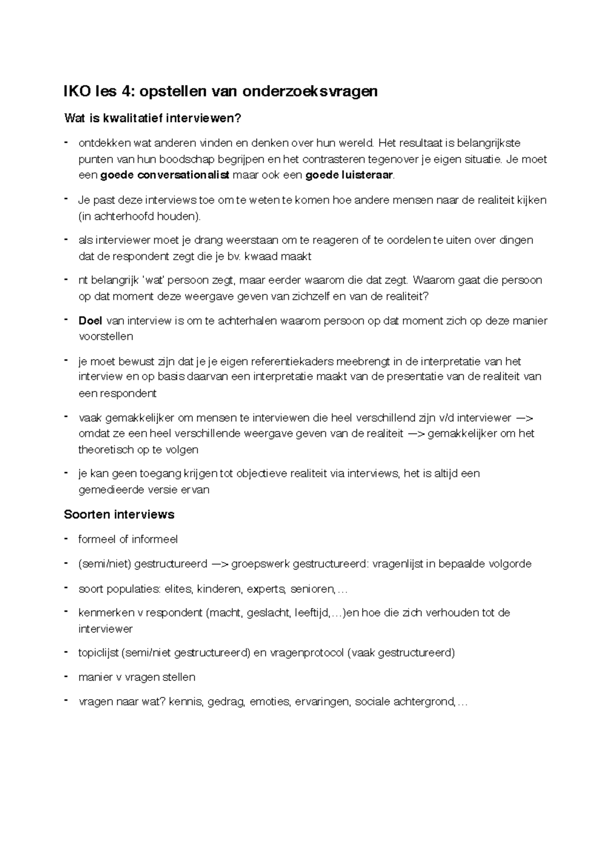 Les 4 opstellen van interviewvragen - IKO les 4: opstellen van ...