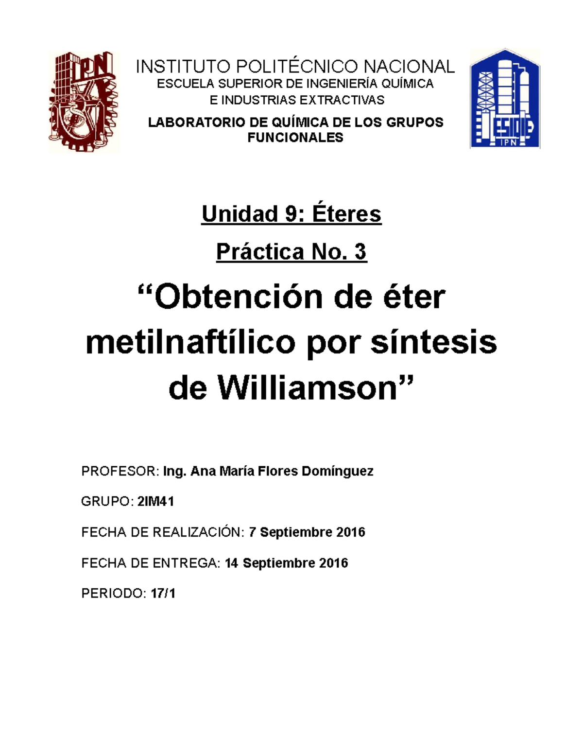 Obtencion de eter metilnaftilico por si - ESCUELA Unidad 9: Éteres ...