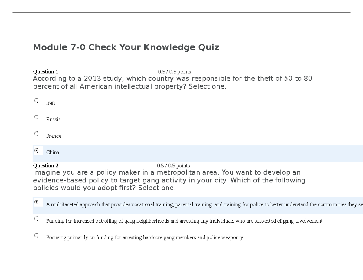 Check Your Knowlege Quiz - Module 7-0 Check Your Knowledge Quiz ...