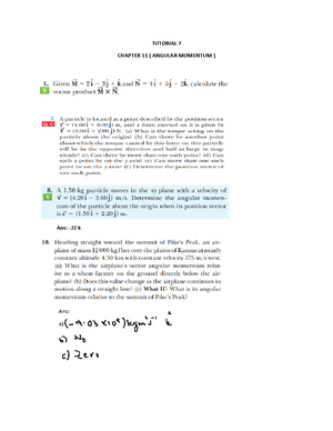 Chapter 1 and 2 Physics - TUTORIAL 1 (CHAPTER 1&2) CHAPTER 1 CHAPTER 2 ...