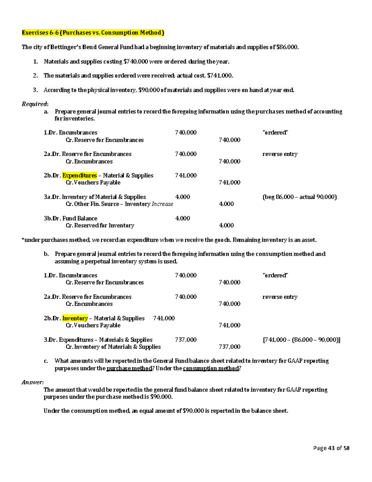 Ch 1-6 Exercise and Problem - Textbook 43 - Page 43 of 50 Exercises 6-6 ...