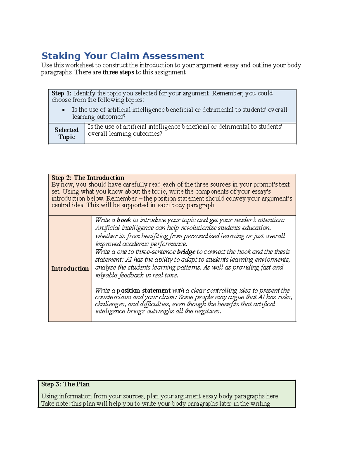 04 04 staking your claim (1) done - Staking Your Claim Assessment Use ...