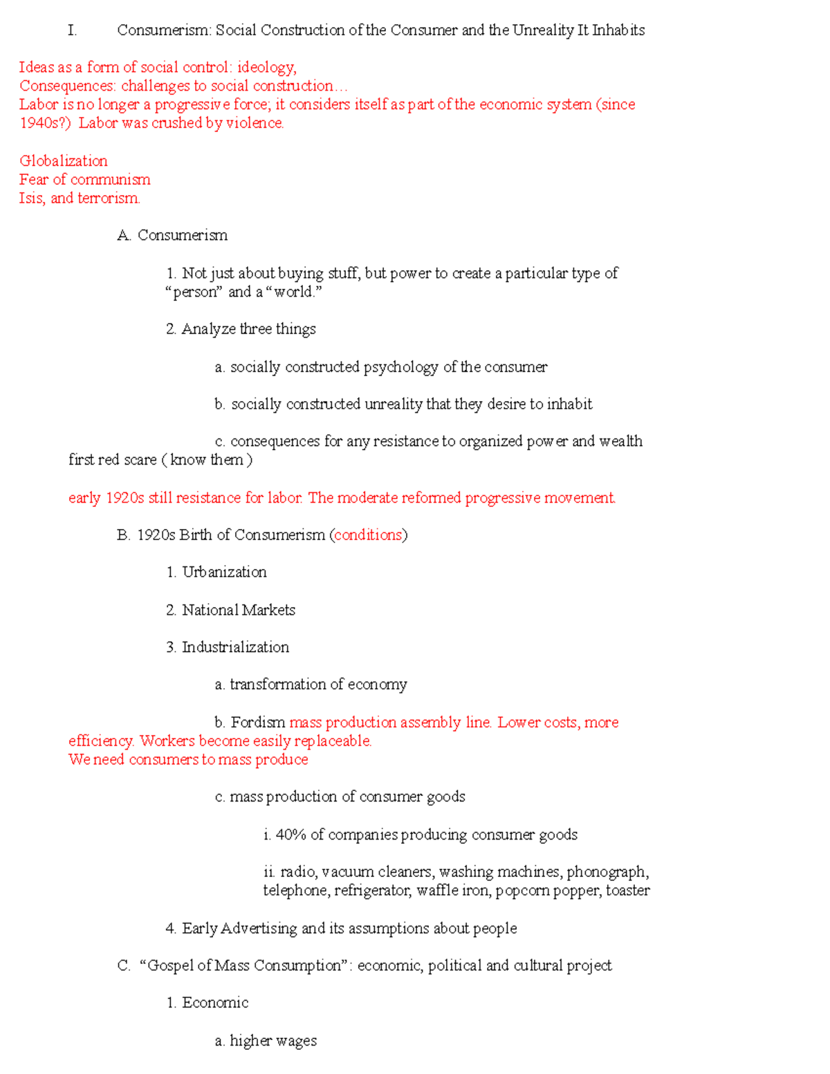 Final lecture 4 - I. Consumerism: Social Construction of the Consumer ...