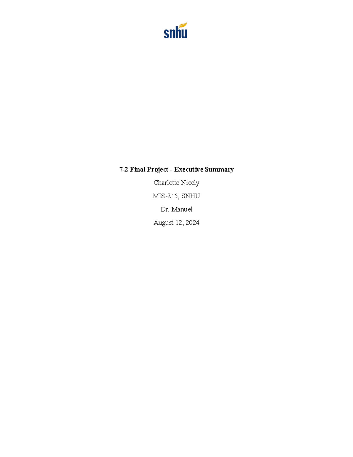 7-2 Project Summary - 7-2 Final Project - Executive Summary Charlotte ...