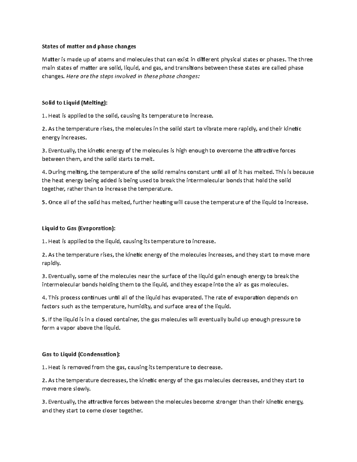 States of matter and phase changes - The three main states of matter ...
