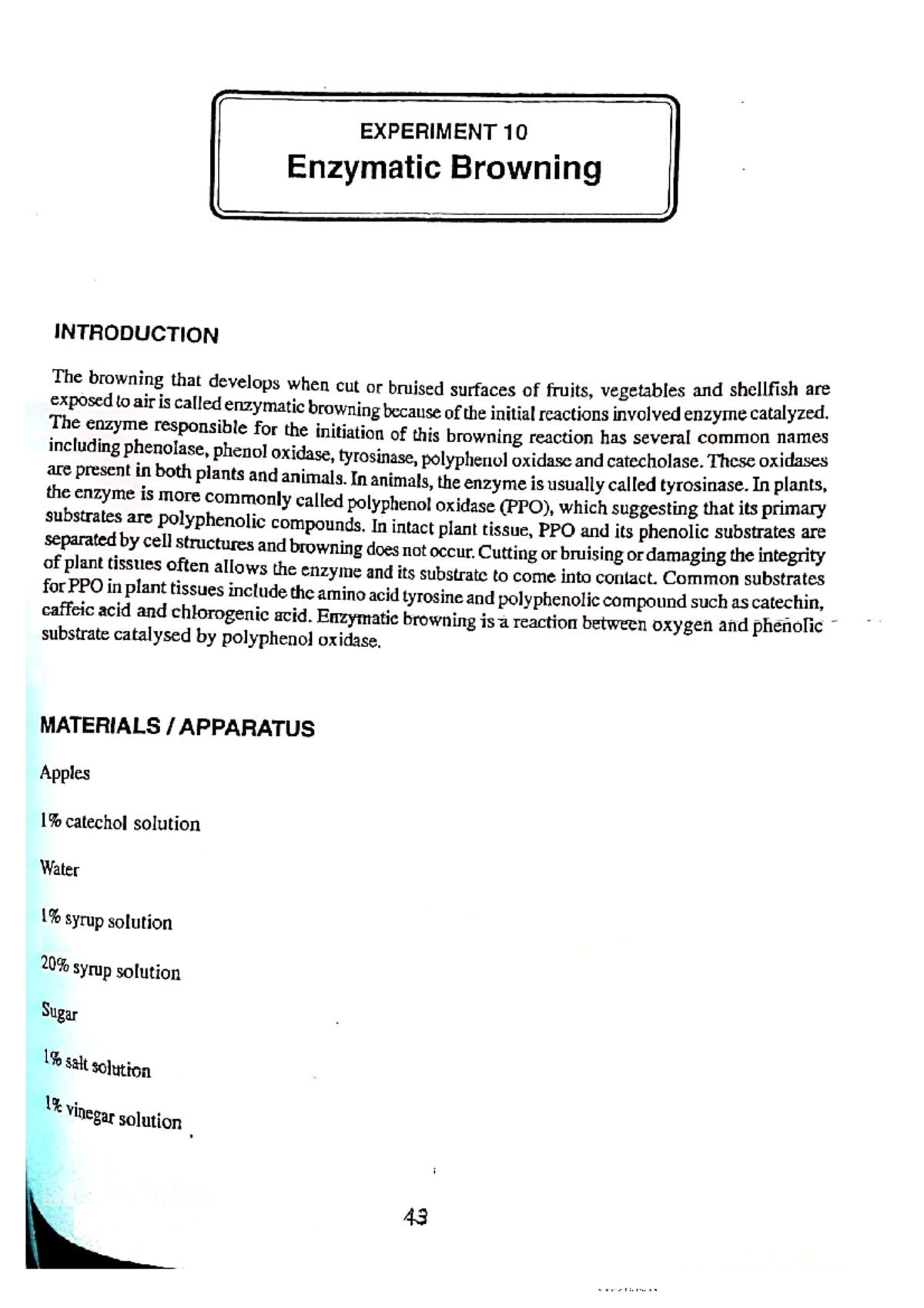 Enzymatic browning - Chemical Properties - Studocu
