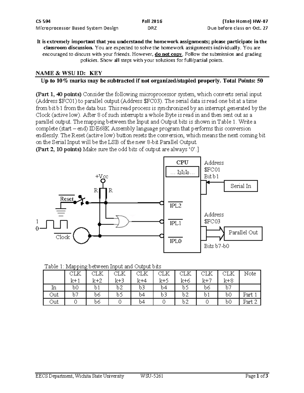 CS594Fall16 HW 07 Key - HW Answer Key - CS 594 Fall 2016 (Take Home) HW- Microprocessor Based ...