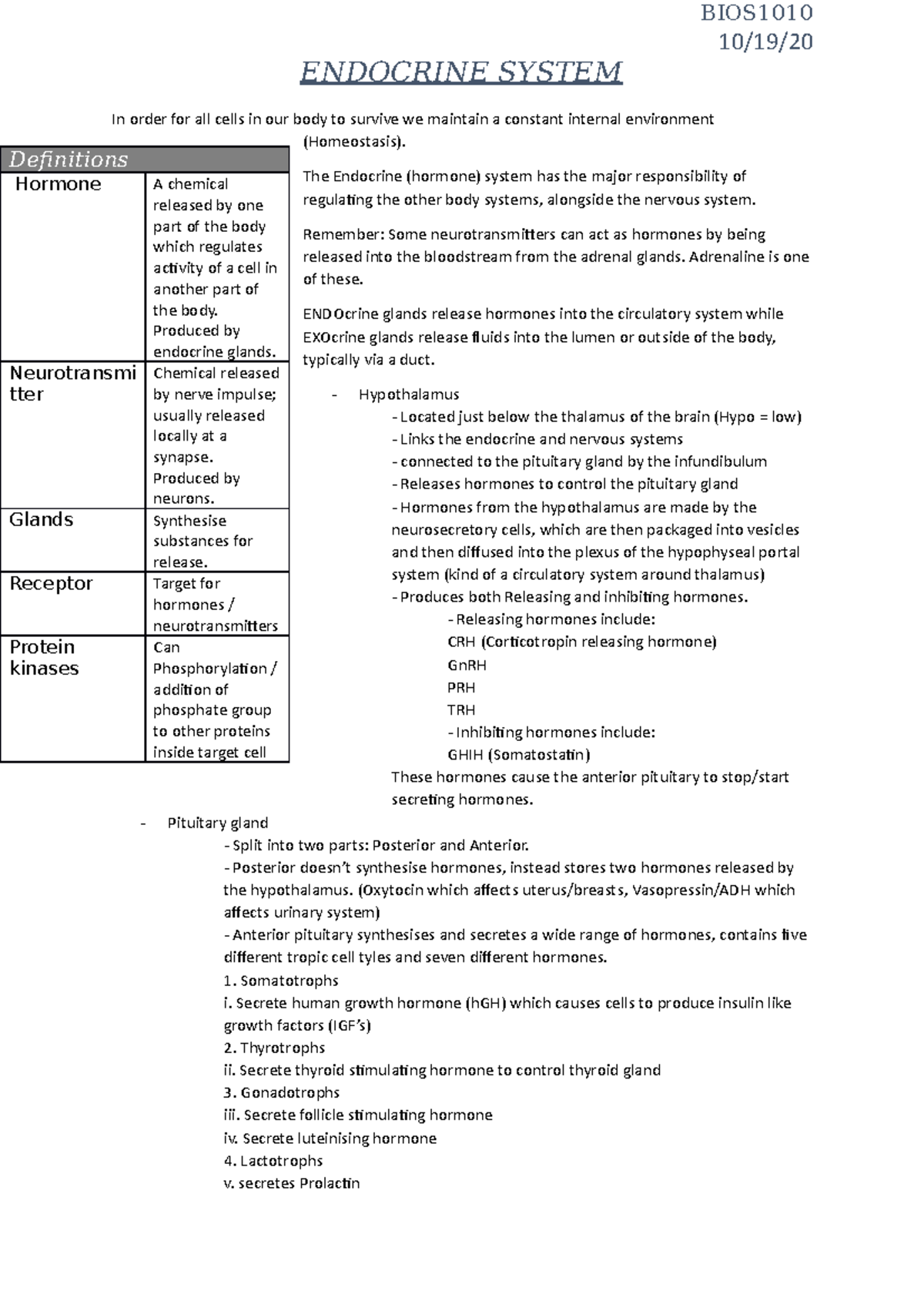 Introduction and overview of the endocrine (hormone) system, with ...