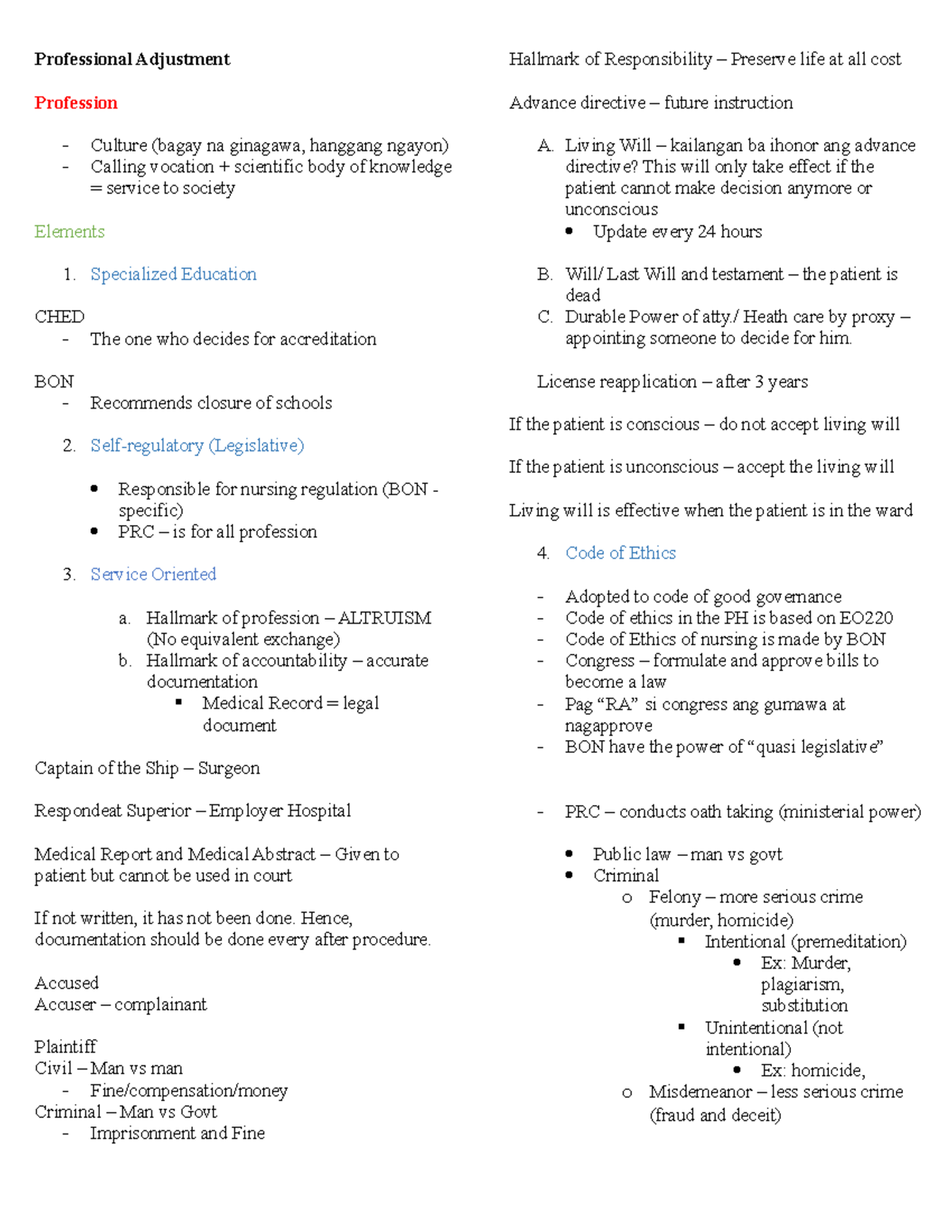 Notes Professional-Adjustment - Professional Adjustment Profession ...