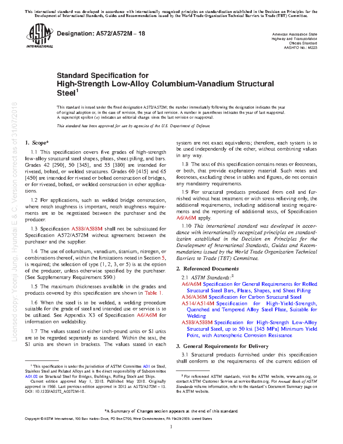 A572-A572M - 18 - Standard - Designation: A572/A572M − 18 American ...
