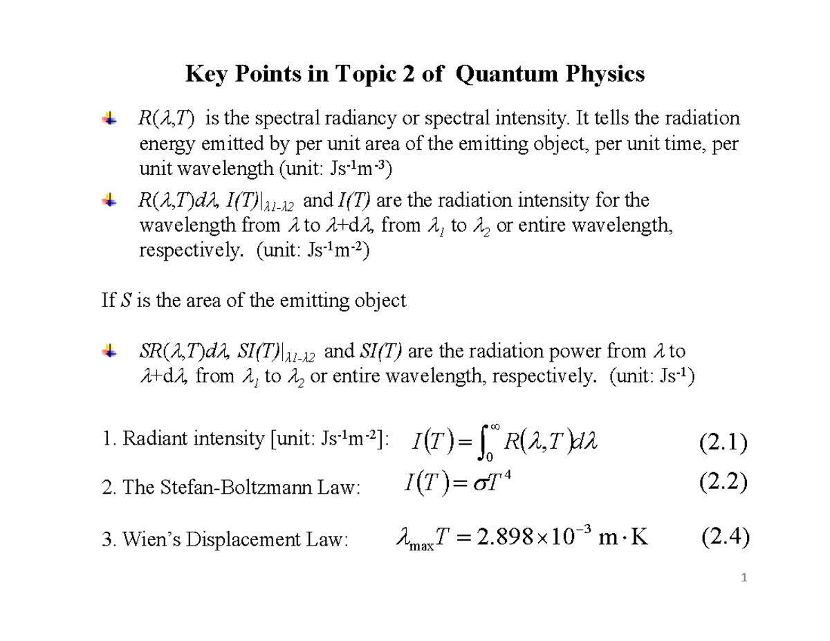 Key points and Questions from Quantum T2&3 Mar 2019 - Key Points in ...