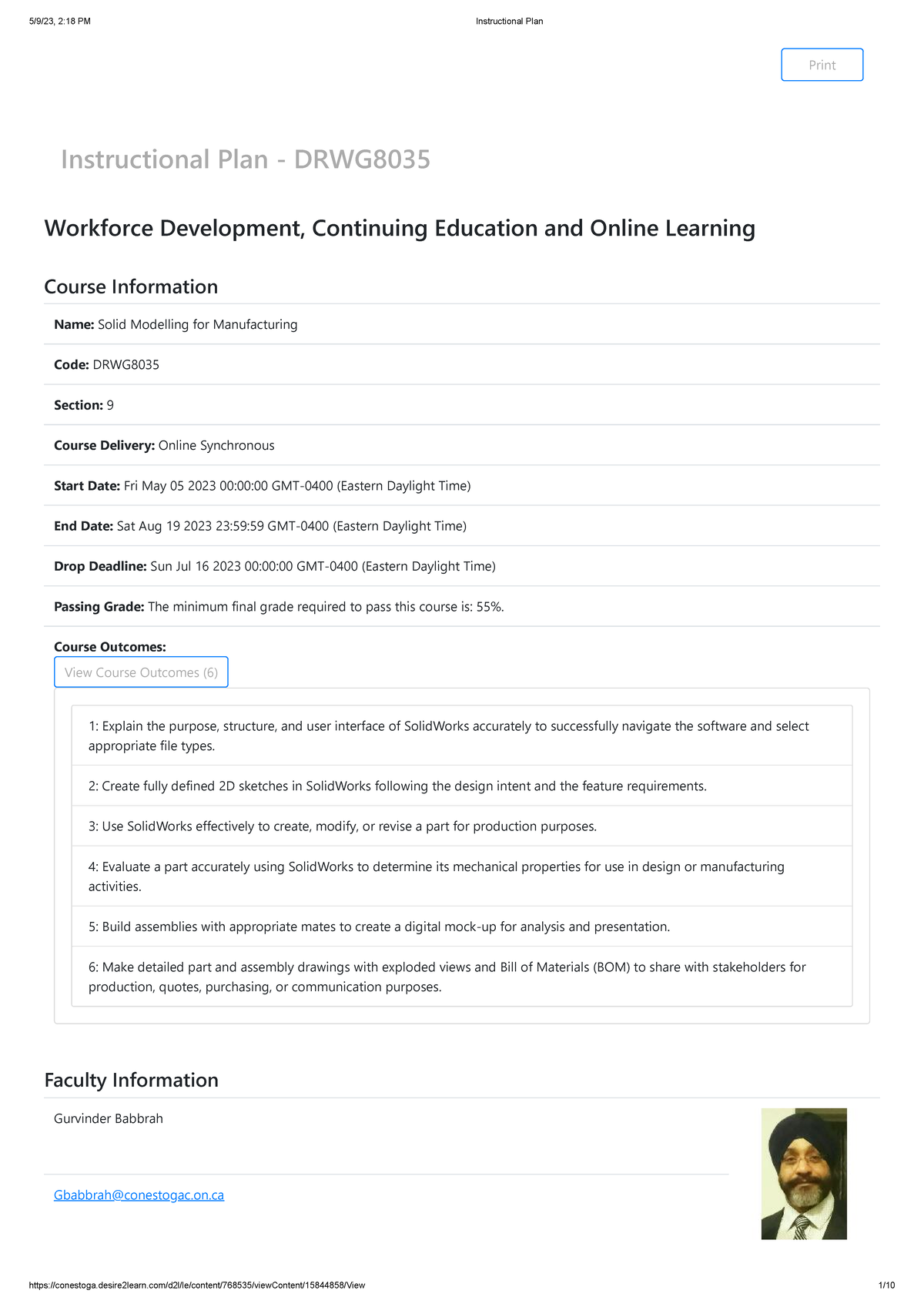Instructional Plan - Workforce Development, Continuing Education and ...