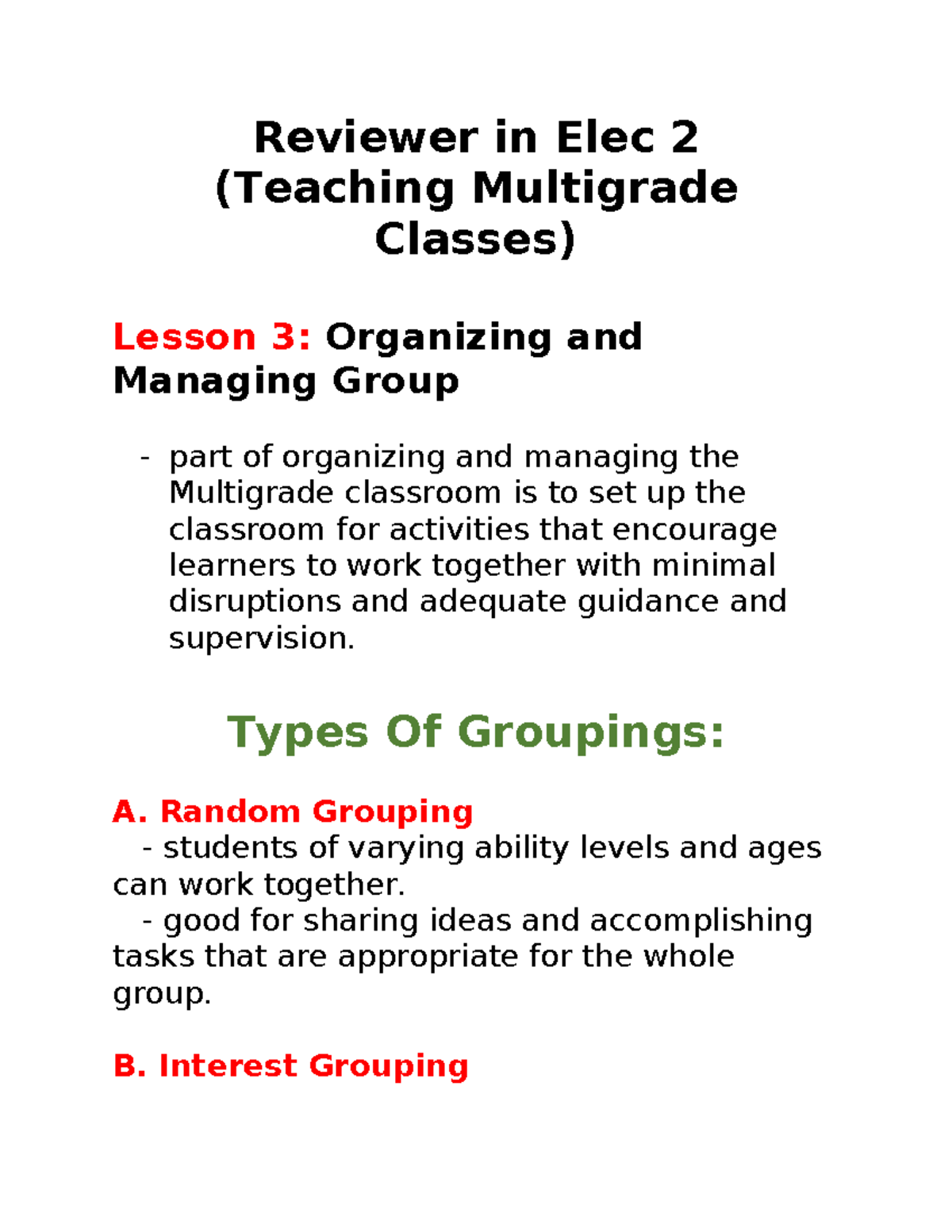 Reviewer in Elec 2 2 - Notes in elective 2 - Reviewer in Elec 2 ...