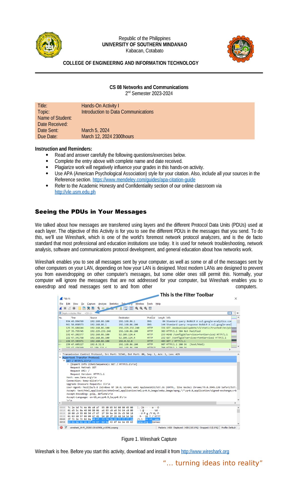 Hands on Activity 1 - PDU's - Republic of the Philippines UNIVERSITY OF ...