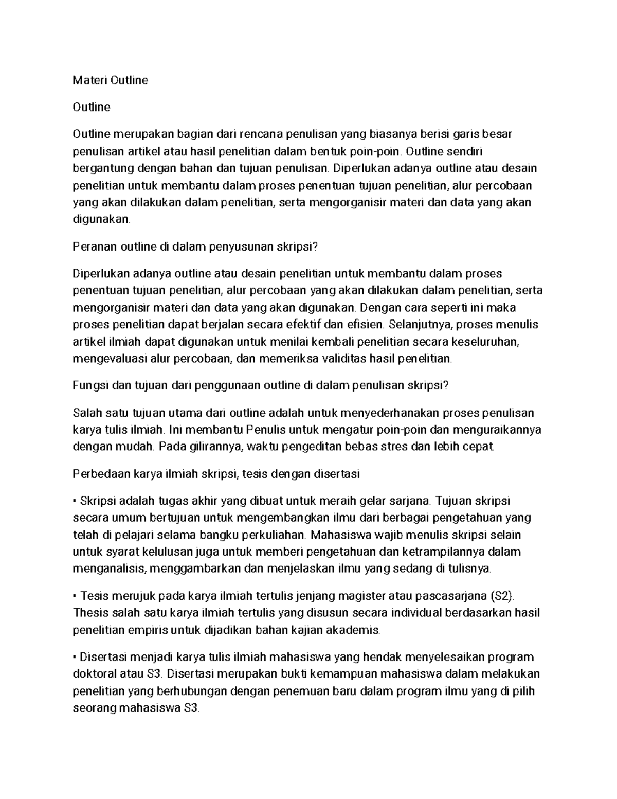 Materi Outline - Materi Outline Outline Outline merupakan bagian dari ...