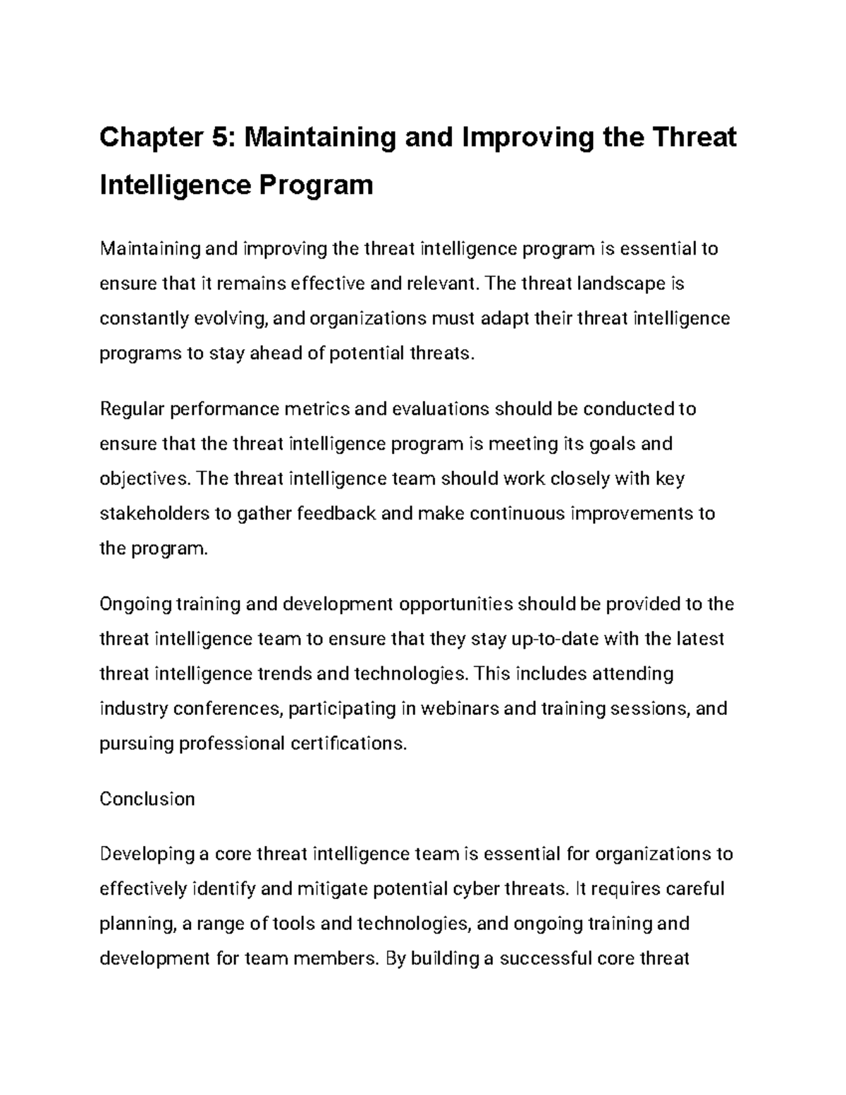 The Threat Intelligence Handbook Chapter 13 Part 5 - Chapter 5: Maintaining and Improving the ...