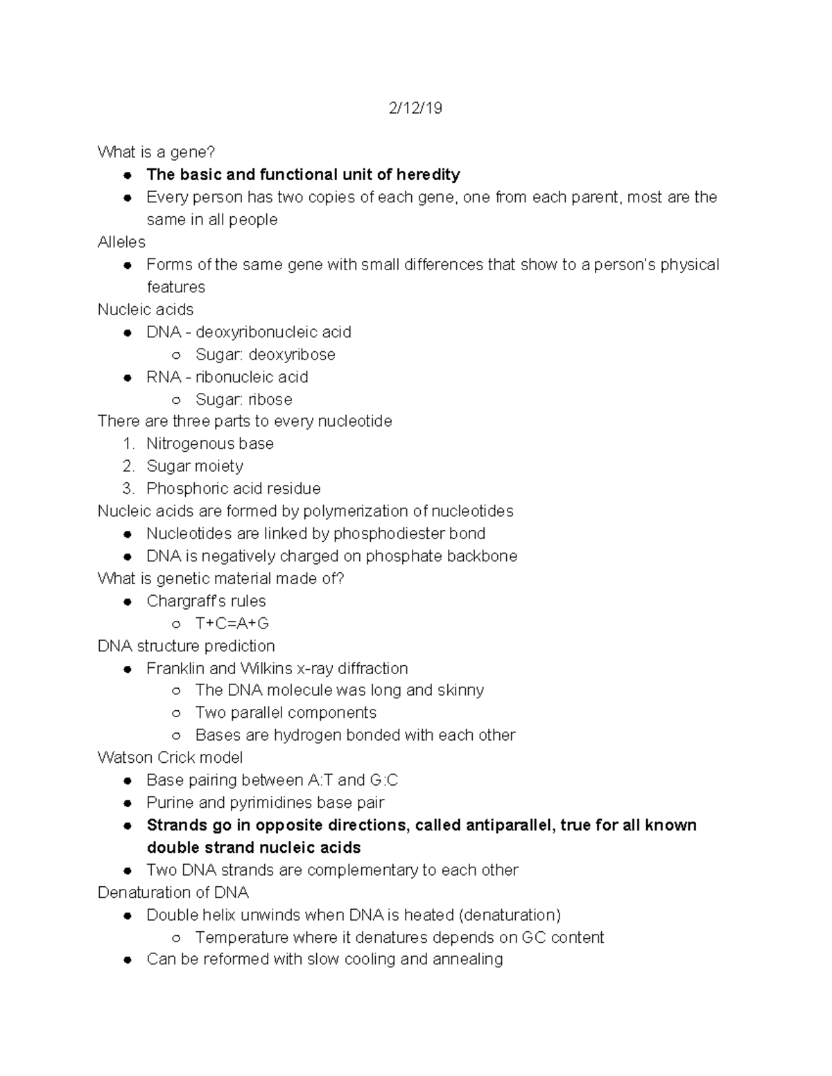 Isb204 exam 2 - 204 appl biomed sciences - 2/12/19 What is a gene? The ...