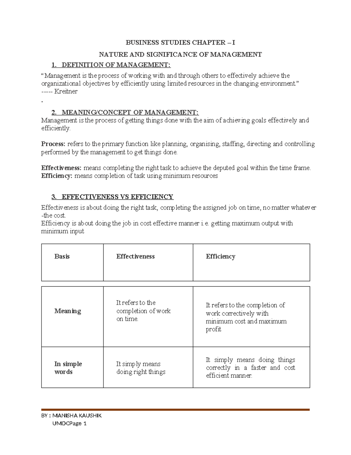 Business Studies Chapter 1 - BUSINESS STUDIES CHAPTER – I NATURE AND ...