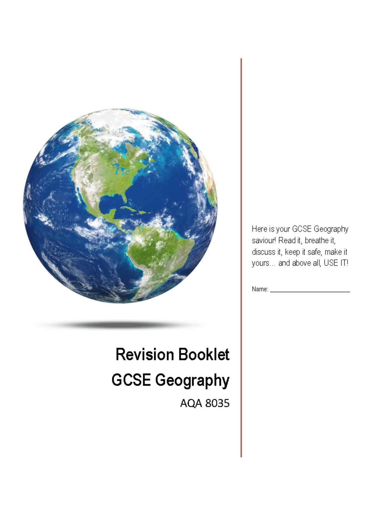 GCSE Geography Revision Booklet- AQA 8035 - Revision Booklet GCSE ...