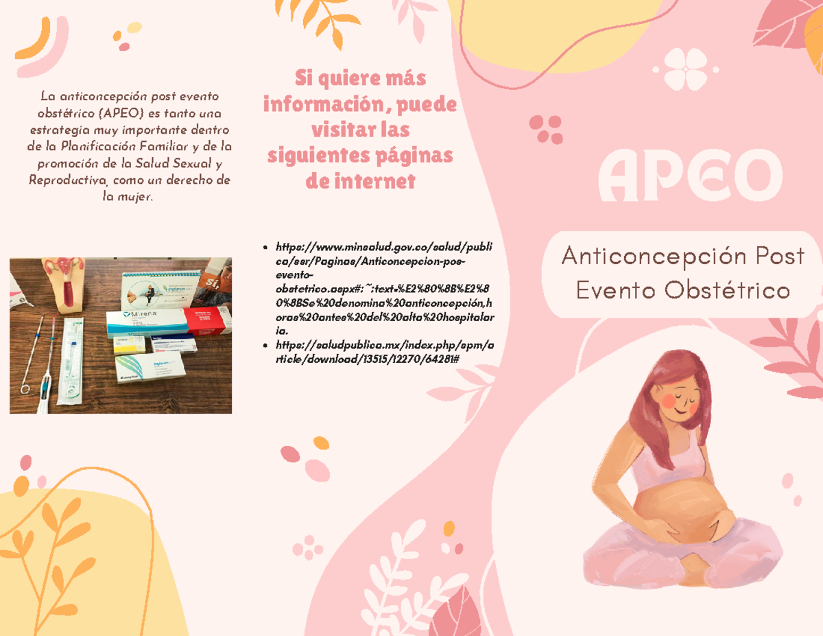 Tríptico Apeó - APEO Anticoncepción Post Evento Obstétrico La ...
