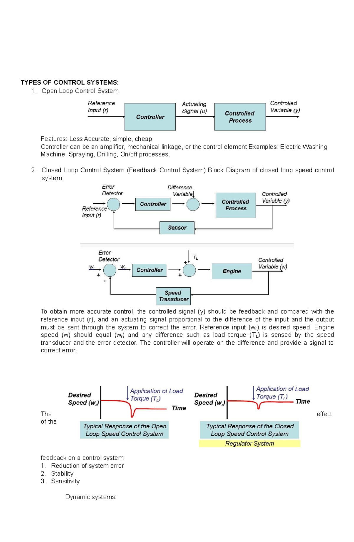 Electronics Feedbacks and Control System - TYPES OF CONTROL SYSTEMS ...
