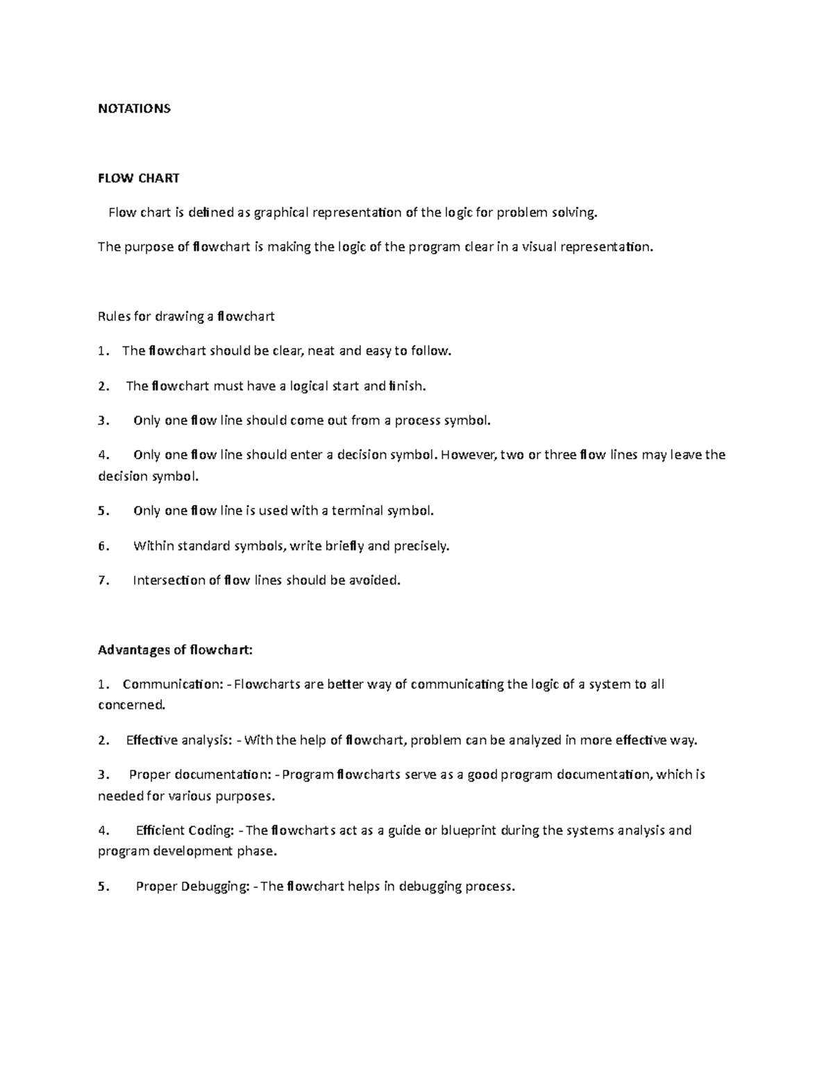 PS5 notations, flowcharts, pseudocode - NOTATIONS FLOW CHART Flow chart ...
