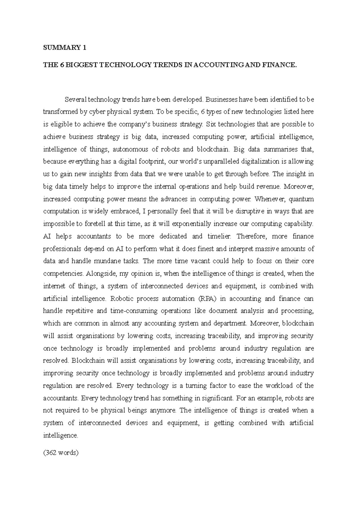 Summary 1 - The 6 biggest technology trends in accounting and finance ...