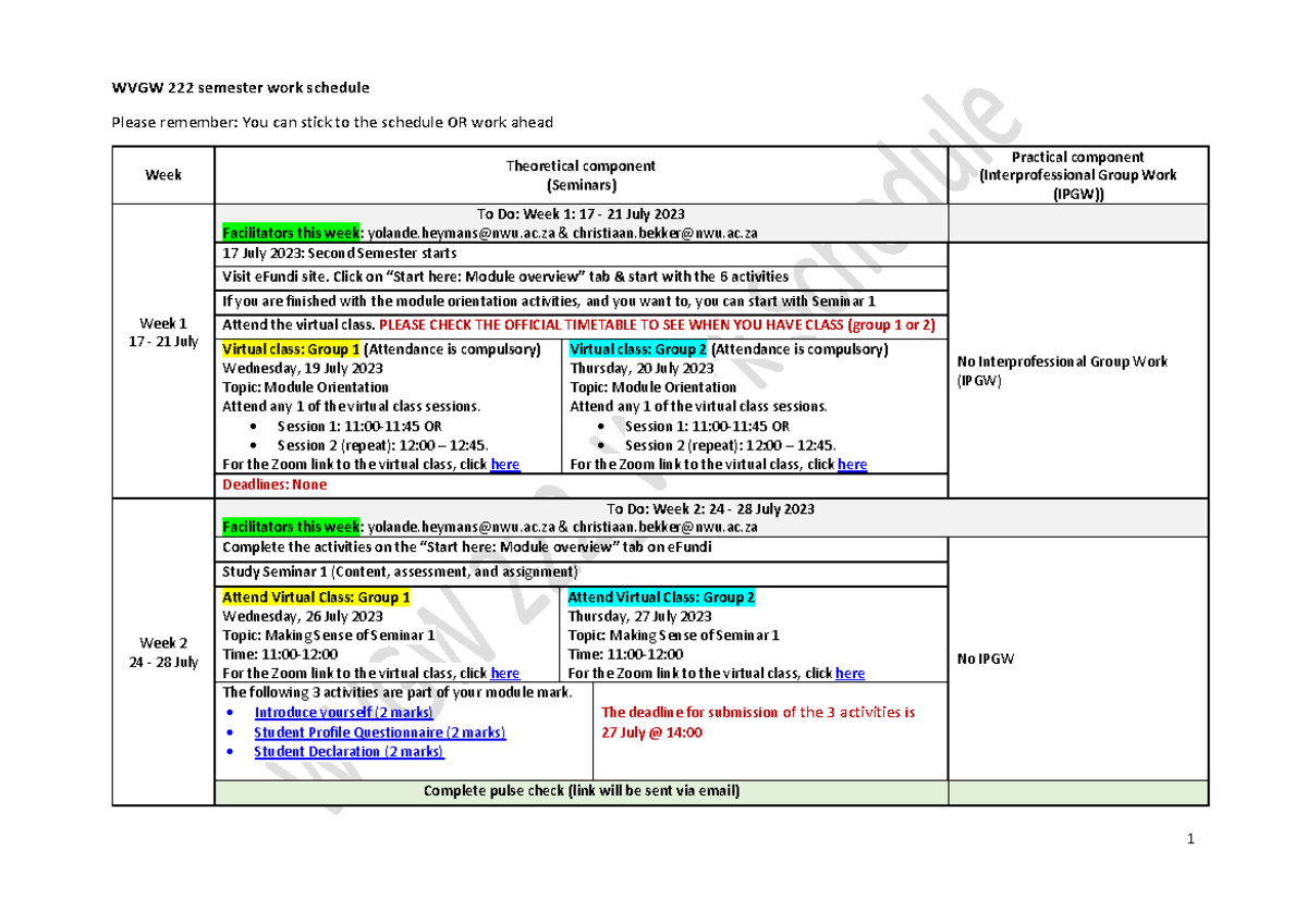 WVGW+222 Work+Schedule 2023 Students - WVGW 222 semester work schedule ...