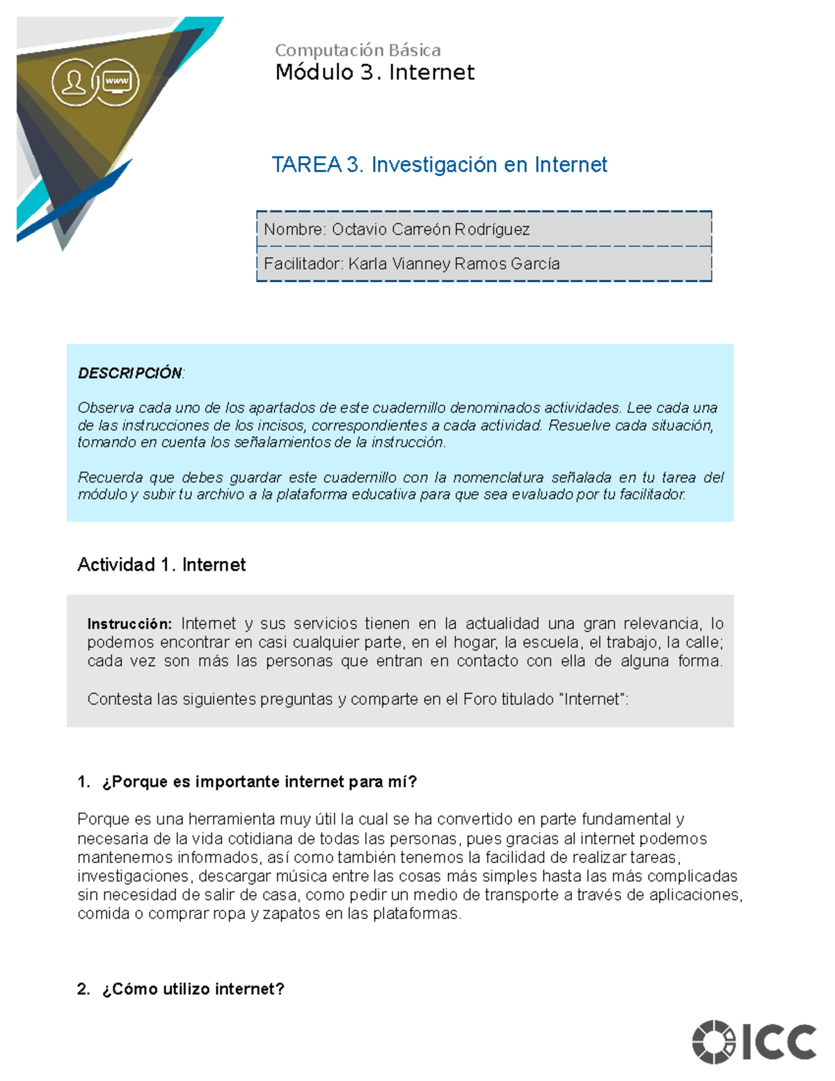 Carreon Octavio Tarea Modulo 3 - TAREA 3. Investigación en Internet ...