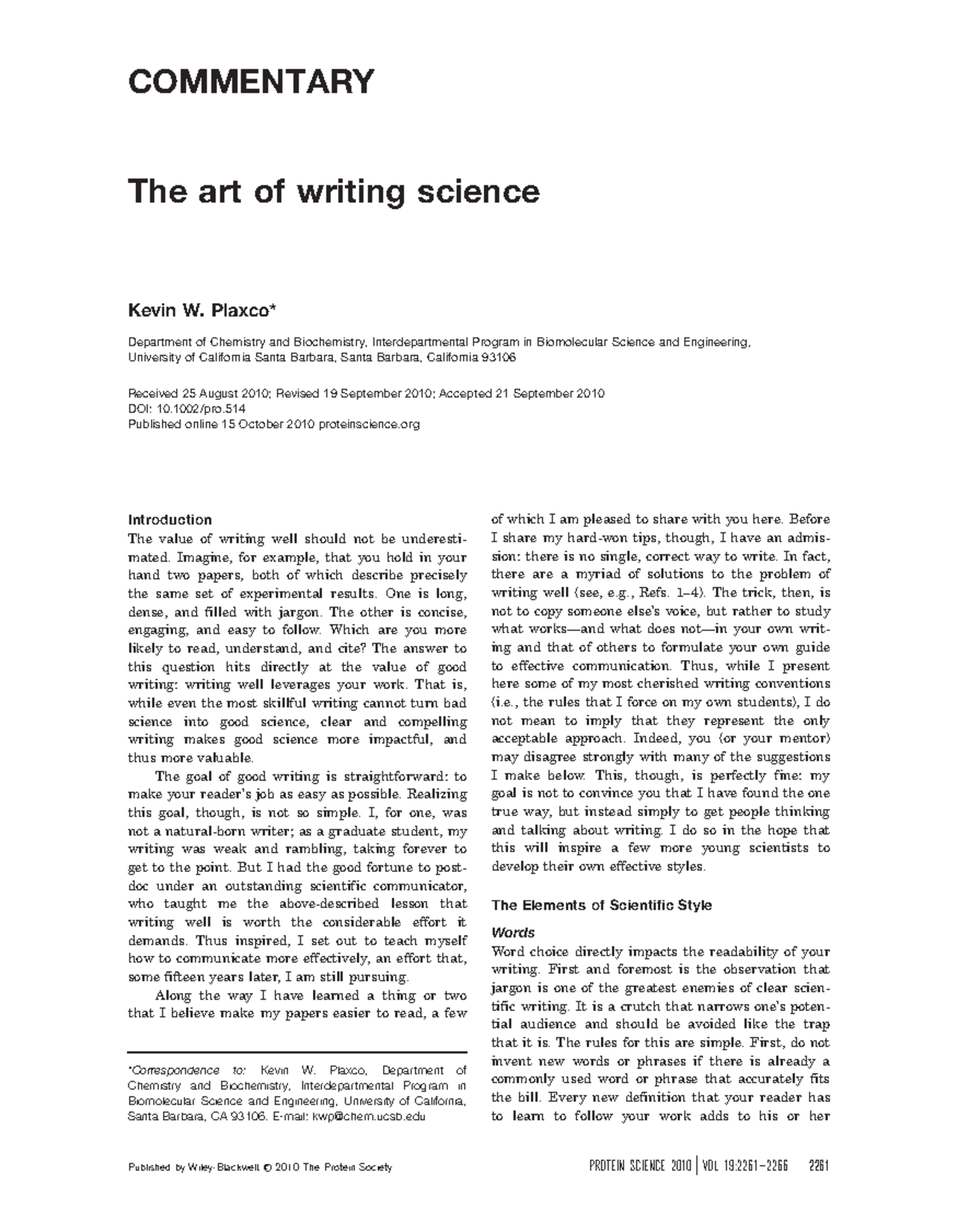 1150653 - how to write lab reports - COMMENTARY The art of writing ...