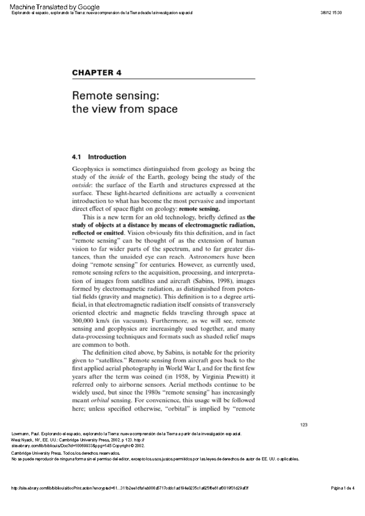 Jitorres remote Sensing Reading - 3/8/12 15: Explorando el espacio ...