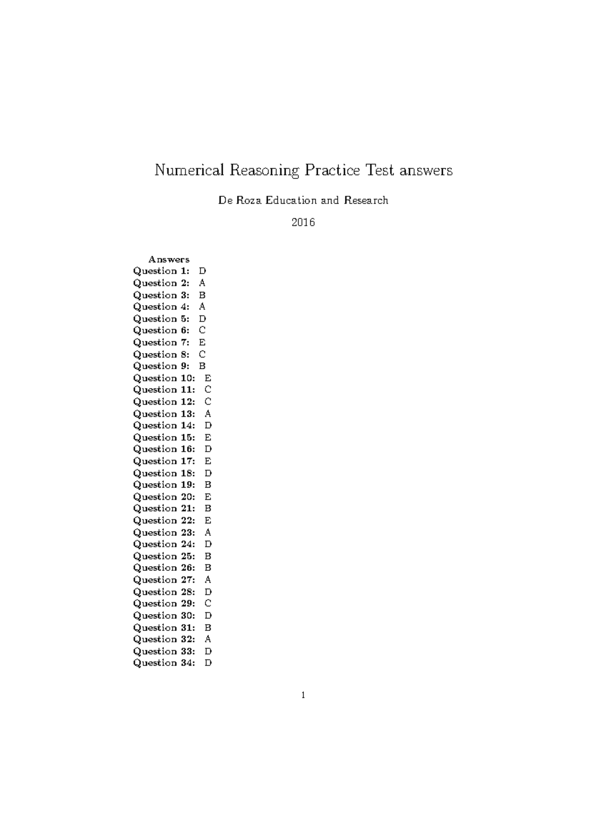 Sample Numerical Reasoning Ans - Numerical Reasoning Practice Test ...
