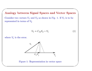 Lecture 03 Signal Spaces - Representation of Signals by a set of ...