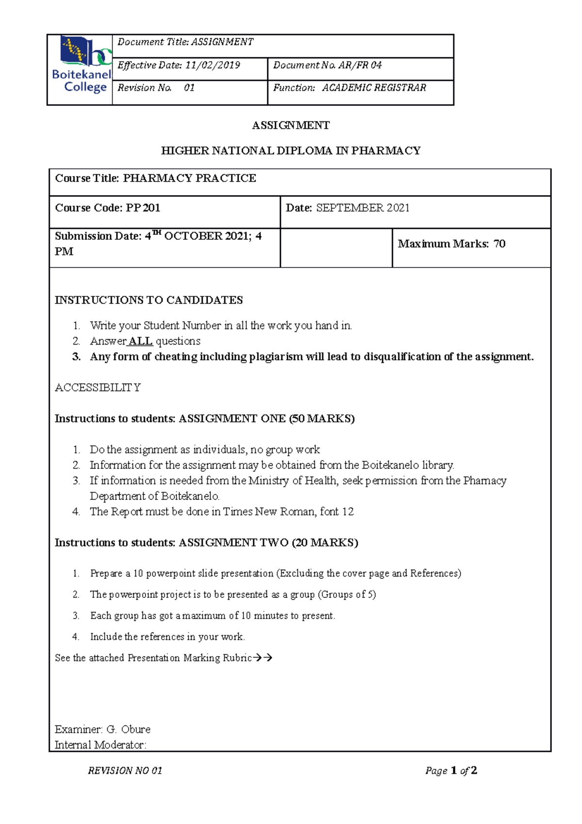 PP 201 Assignment cover page - Educational psychology - Studocu