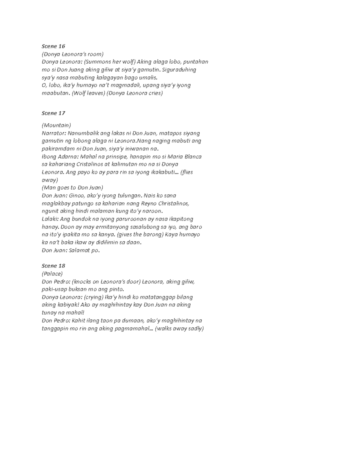 Scene-16 - ............. - Scene 16 (Donya Leonora’s room) Donya ...