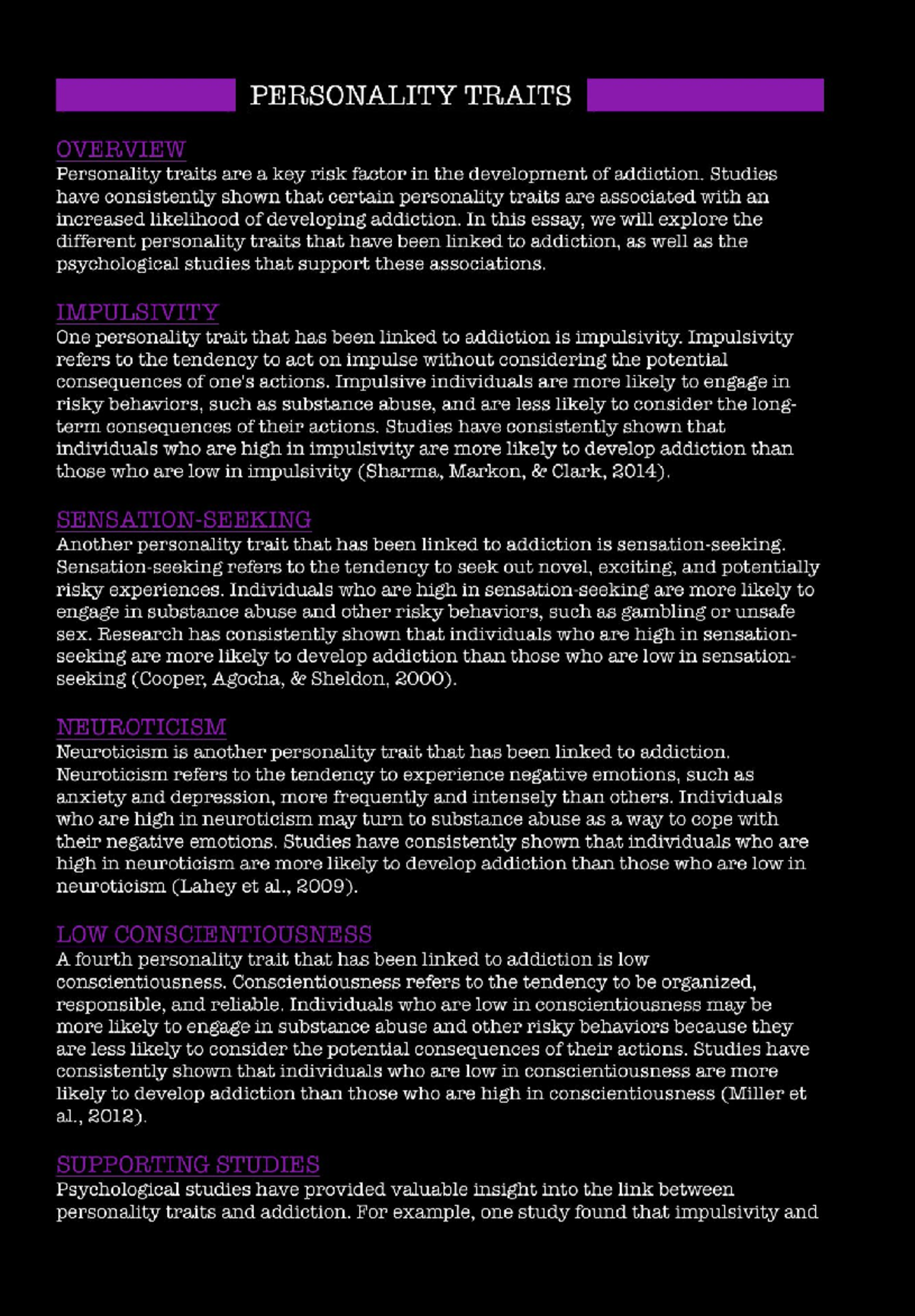 Personality Traits - Summary - 18205 - Studocu