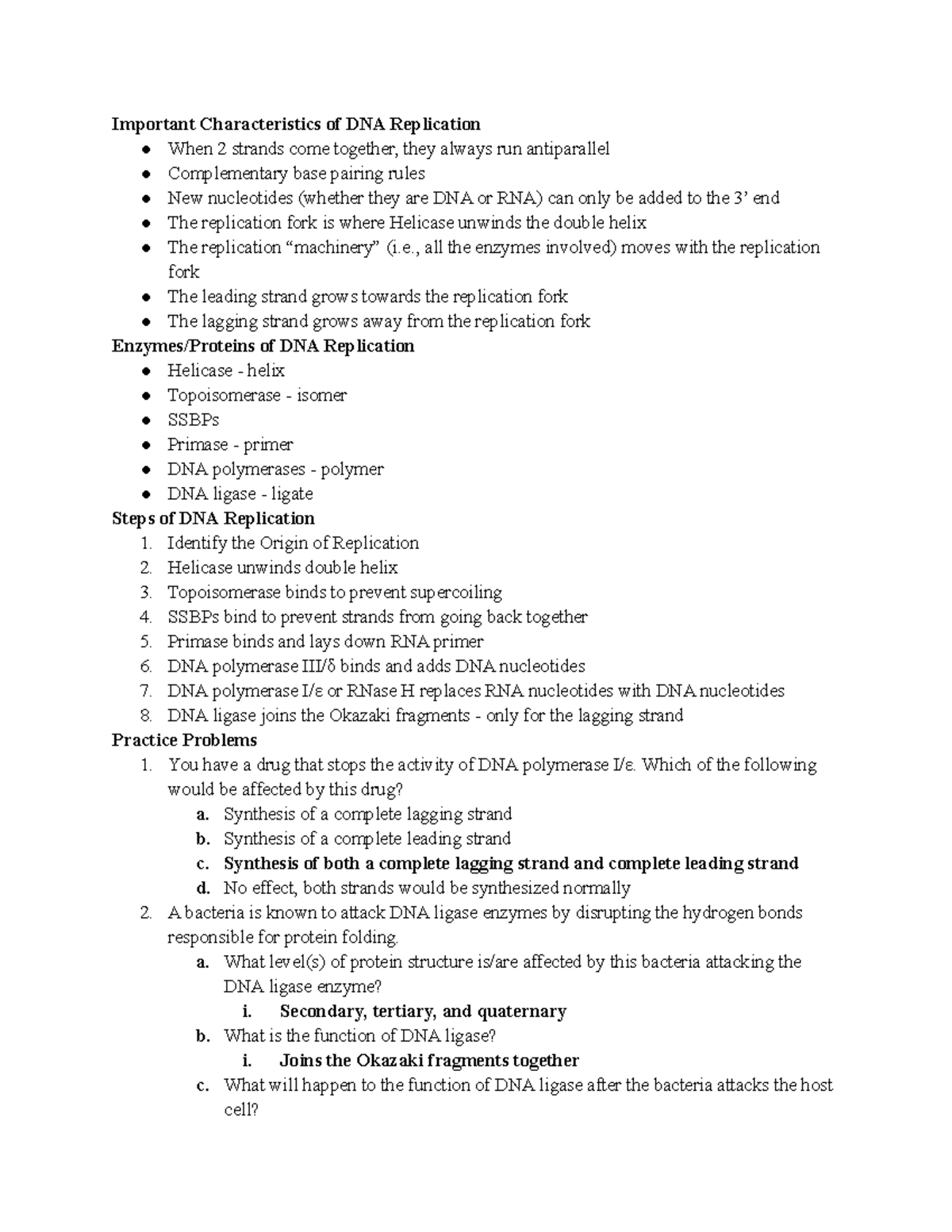DNA Replication Lecture - Important Characteristics of DNA Replication ...