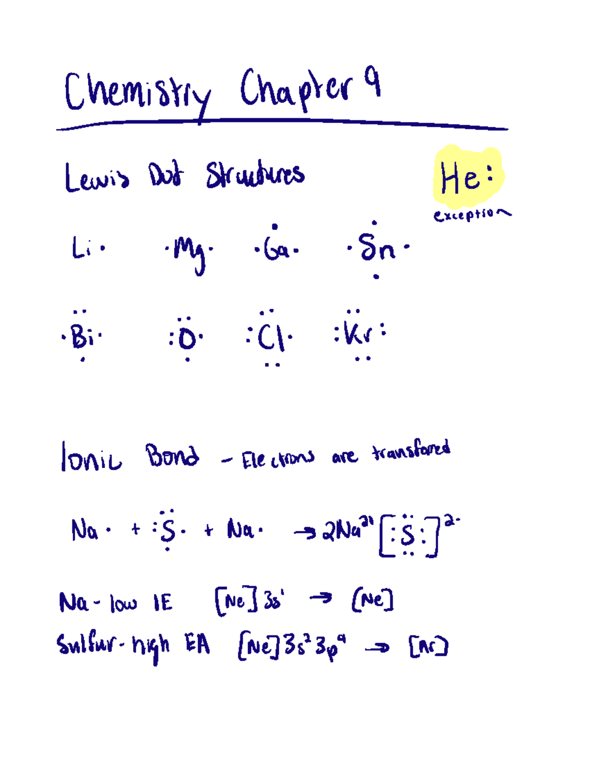 Chem Chapter 9 Notes - Chemistrychapterd Lewis Dot Structures He ...