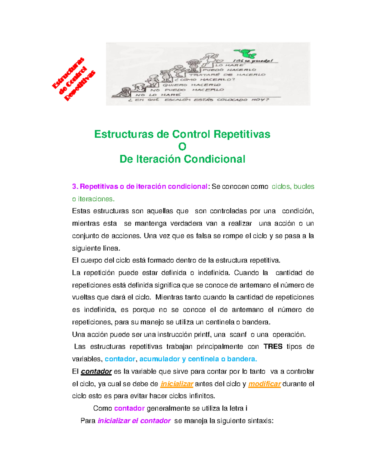 Estructuras de Control Repetitivas apunte, LOOPS - Estructuras de ...