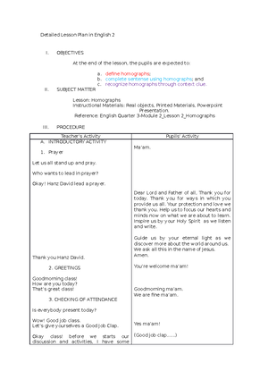 Weather DLP Science - Detailed Lesson Plan in Science 3 I. OBJECTIVES ...