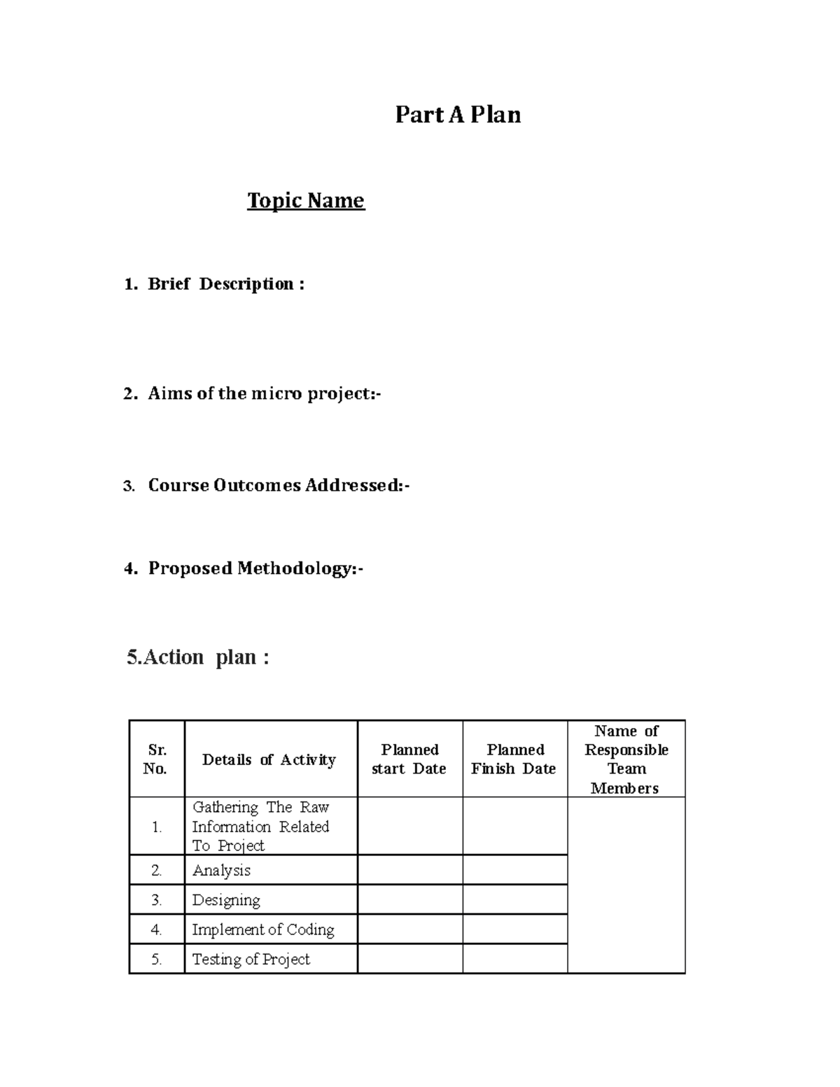Microproject Format - ccc - Part A Plan Topic Name 1. Brief Description ...