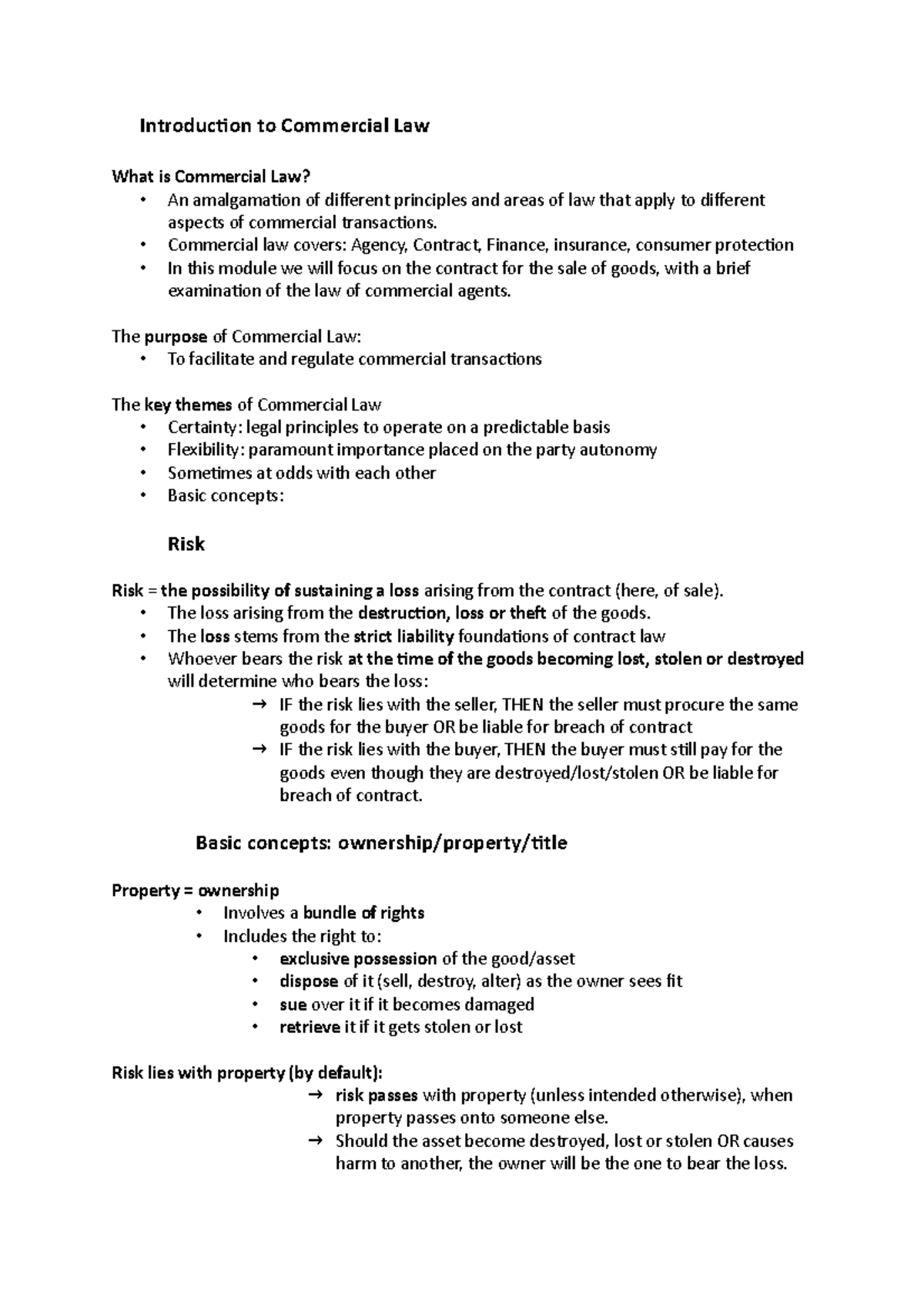 Introduction to Commercial Law - Introduc琀椀on to Commercial Law What is ...