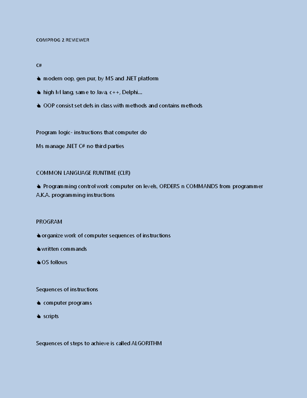 Comprog 2 Reviewer - ACT 1 - COMPROG 2 REVIEWER C# 👍 modern oop, gen ...