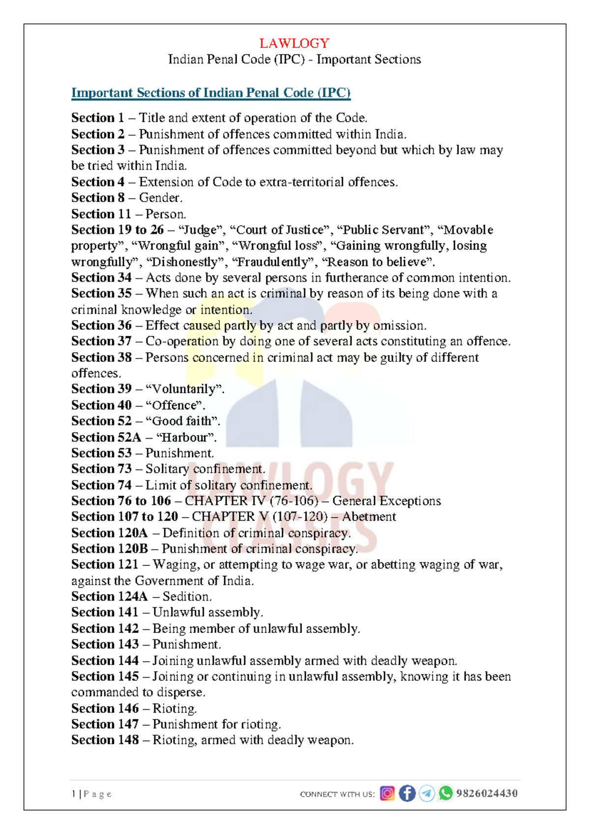IPC - Important Sections - Section 2 – Punishment of offences committed ...
