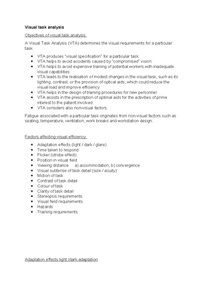 Occupational Visual Standards - If you see a patient interested in ...