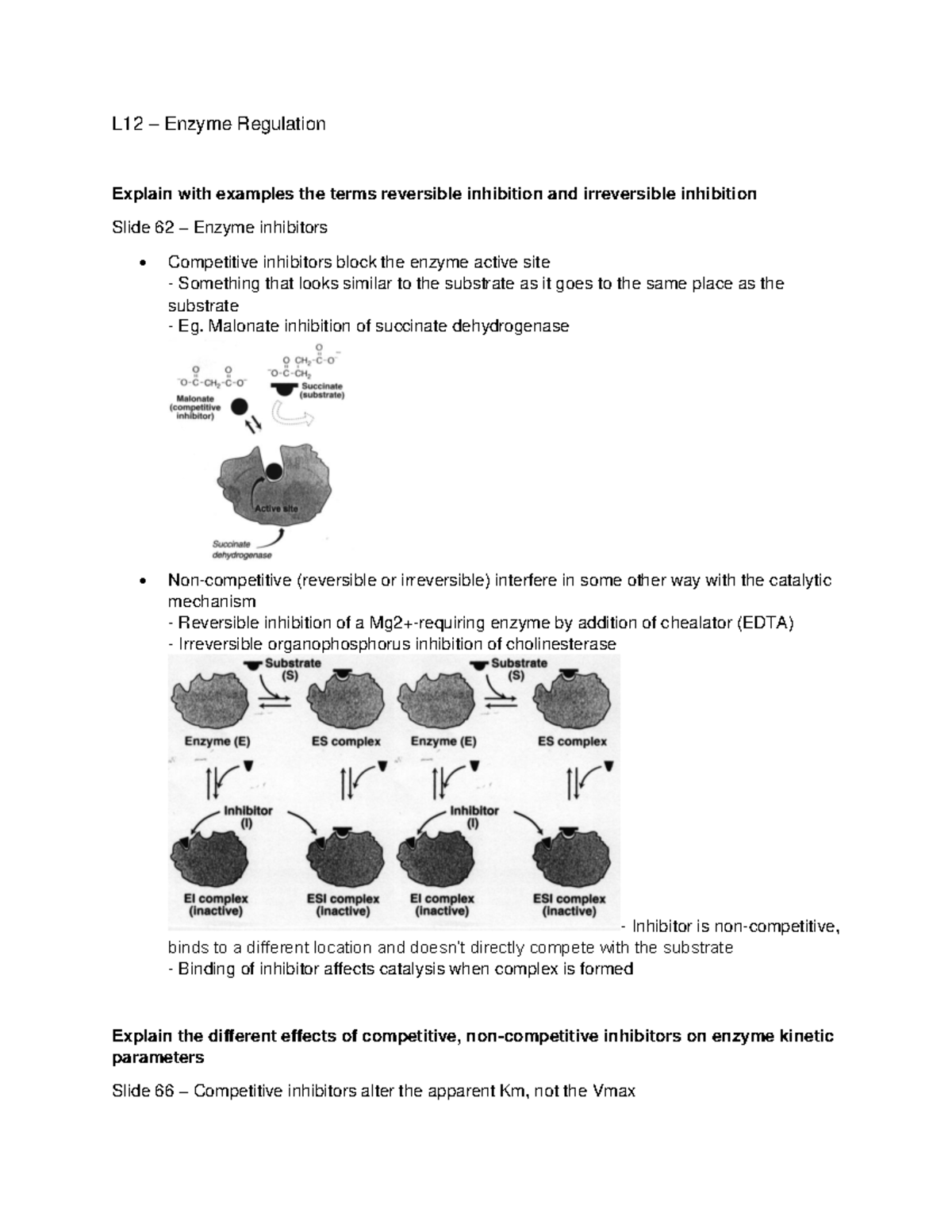 L12 - Enzyme Regulation - L12 – Enzyme Regulation Explain with examples ...