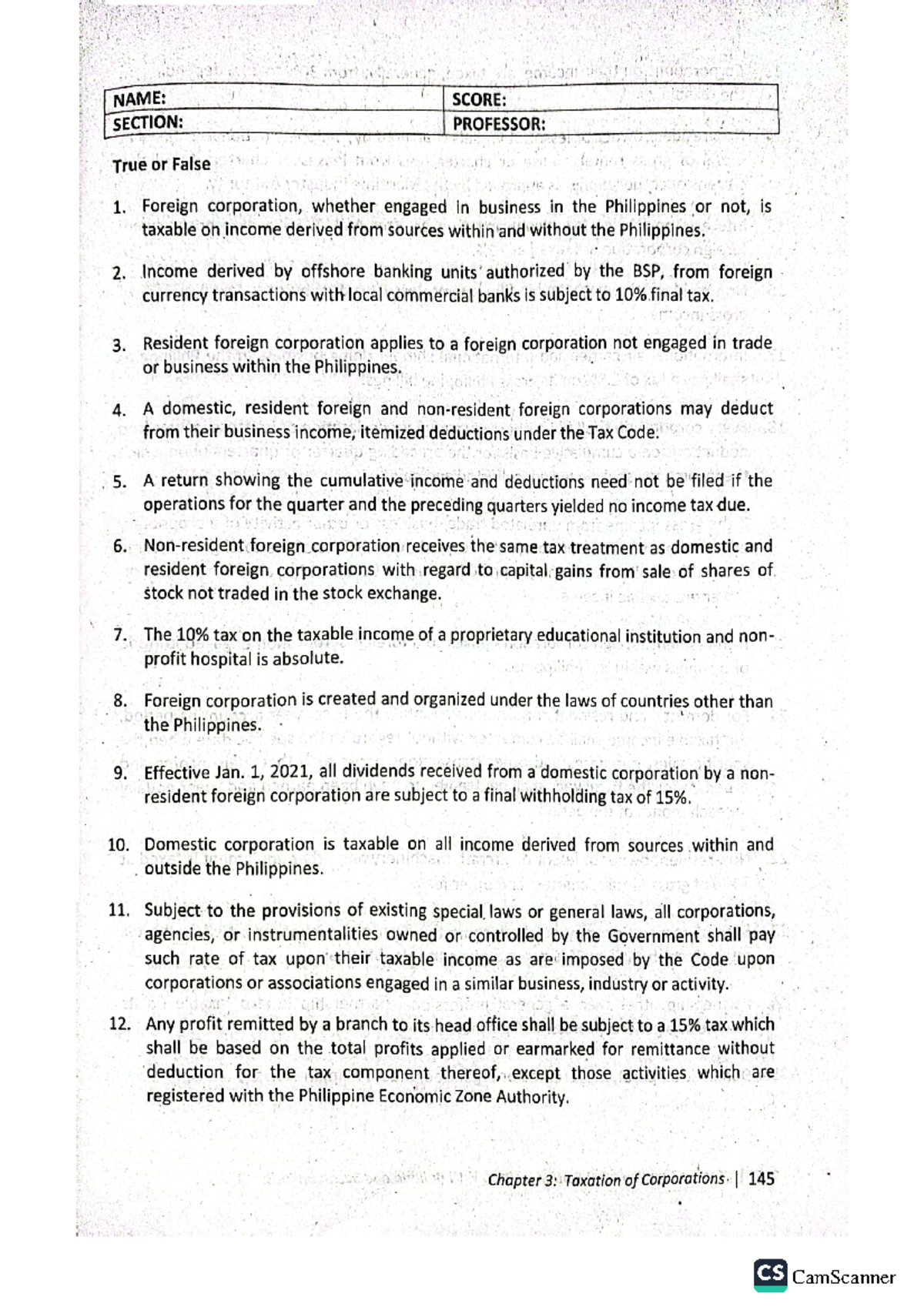 Chapter 3 - Activity - Activities - BSBA Major in Marketing Management - CamScanner - Studocu