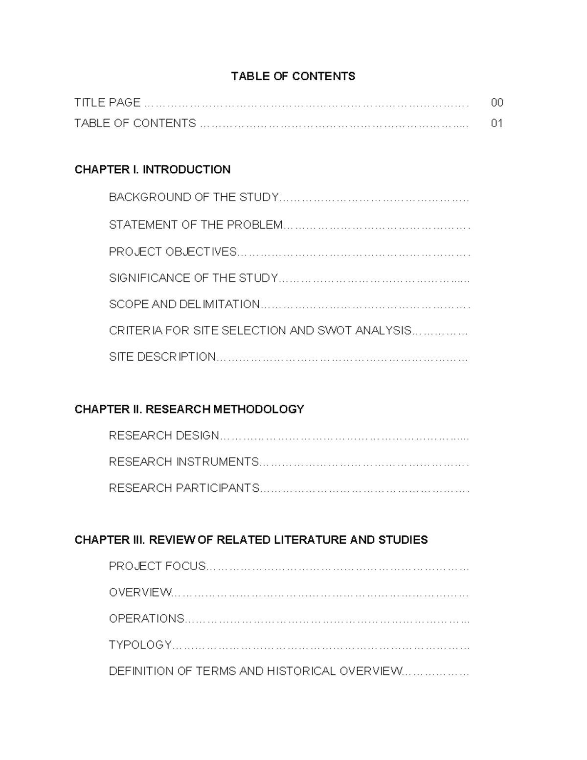 Table OF Contents - TABLE OF CONTENTS TITLE PAGE - Studocu