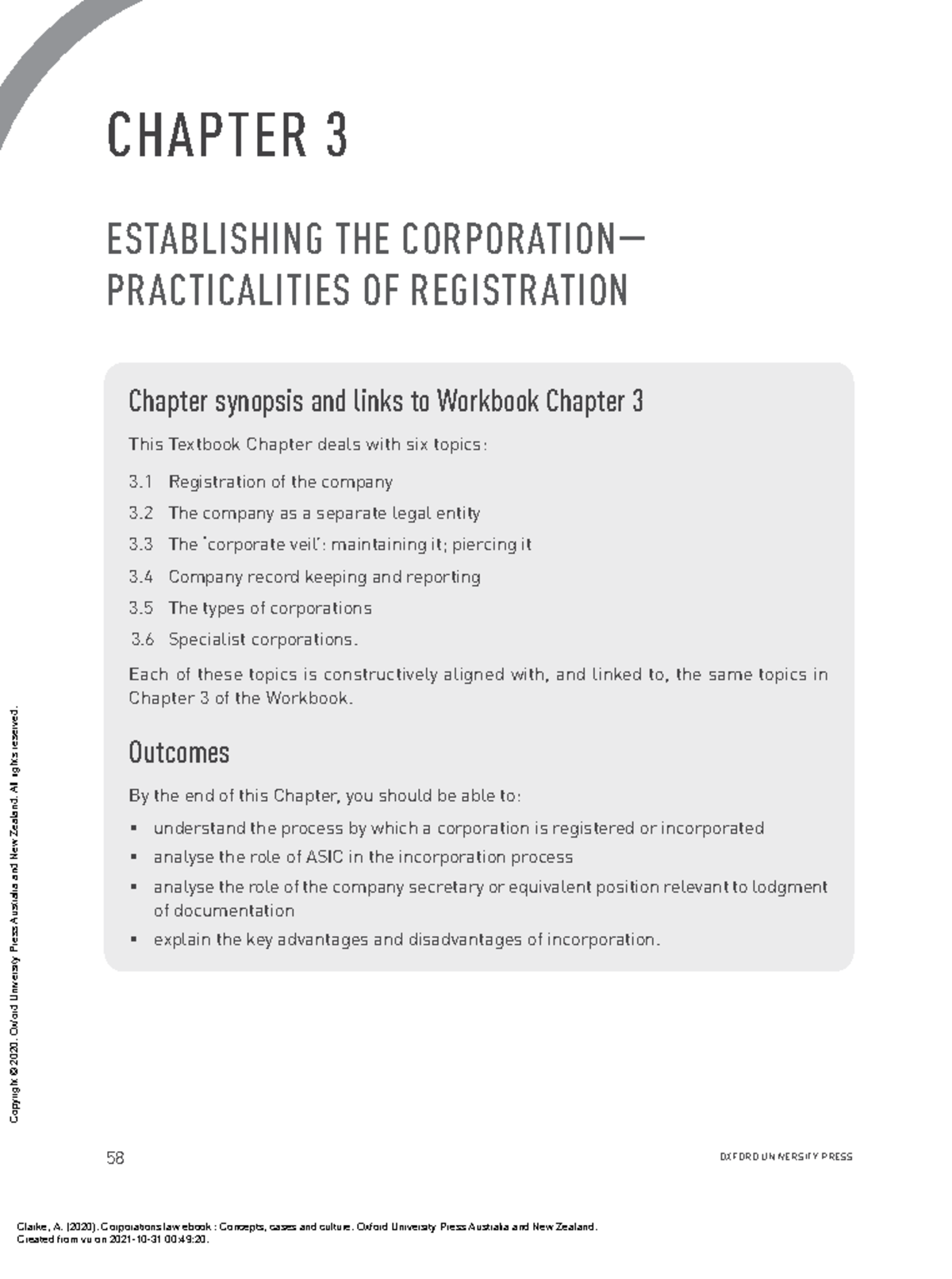 CH - 3 Corporations Law ebook Concepts, Cases and Culture - (Chapter 3 ...