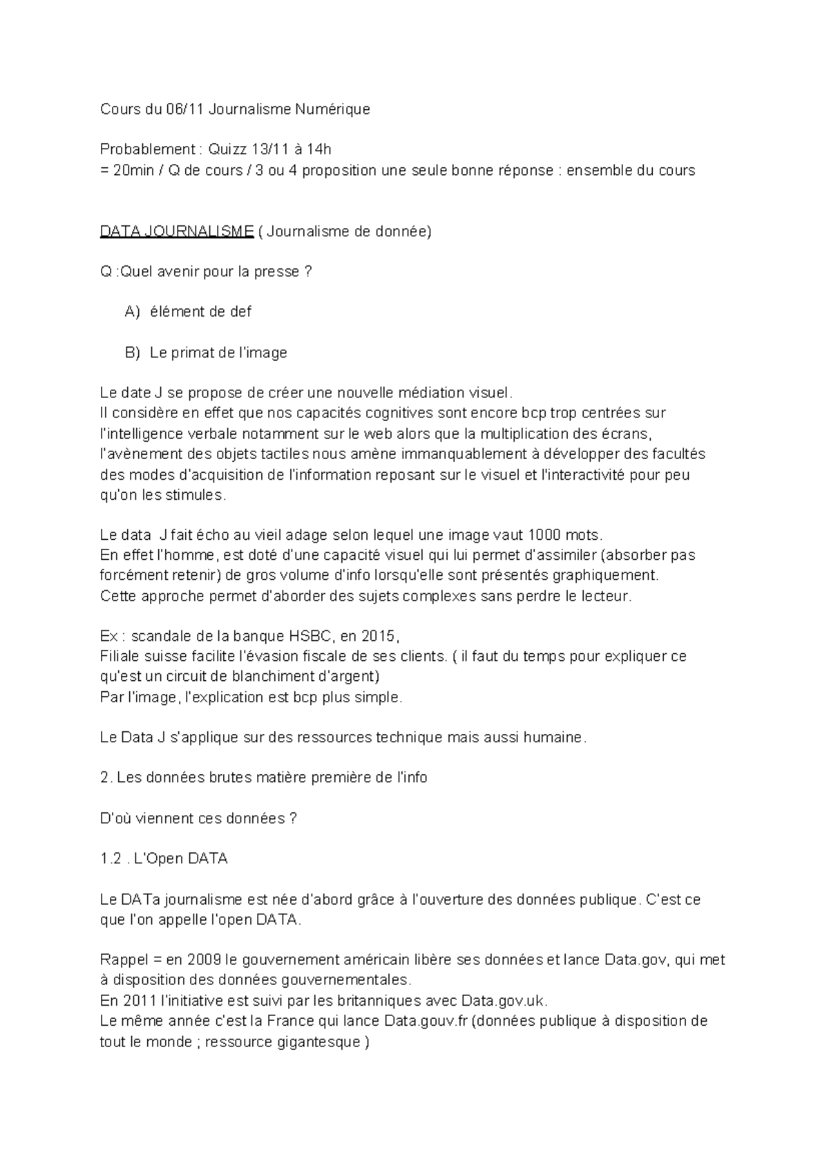 Journalisme numérique - Cours du 06/11 Journalisme Numérique ...